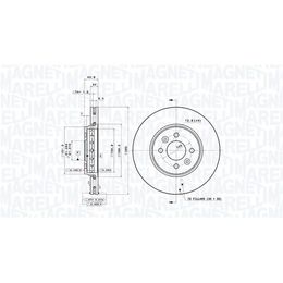 MAGNETI MARELLI Bremsscheibe 360406145601 innenbel&uuml;ftet-Bel&uuml;ftung mit tropfenf&ouml;rmigen Fl&uuml;geln 280mm 24mm f&uuml;r RENAULT DACIA