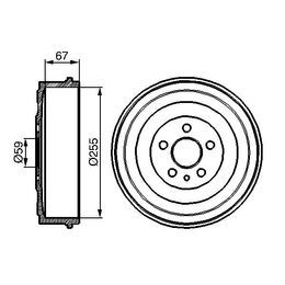 Bosch Bremstrommel 0986477144 Hinterachse f&uuml;r Peugeot LANCIA Fiat Citro&euml;n
