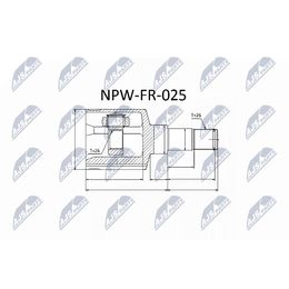 NTY Gelenksatz, Antriebswelle npwfr025 getriebeseitig