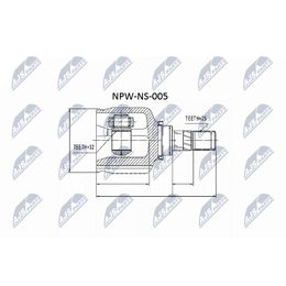 NTY Gelenksatz, Antriebswelle npwns005 getriebeseitig f&uuml;r NISSAN