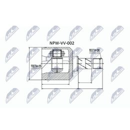 NTY Gelenksatz, Antriebswelle npwvv002 Vorderachse links