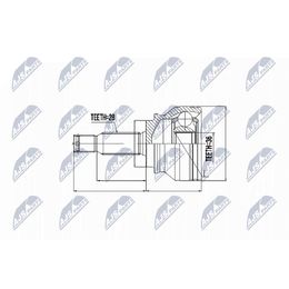 NTY Gelenksatz, Antriebswelle npzch003 radseitig