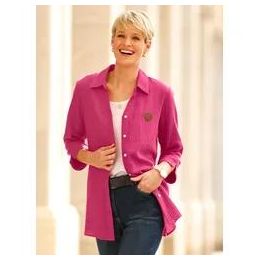 Longbluse Classic Basics, Damen, Gr. 54, magenta, 100% Baumwolle, unifarben, Blusen Longbluse