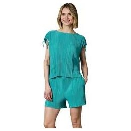 Blusenshirt Ragwear "Veriel Set YOUMODO", Damen, Gr. XL (42), petrol, Material: 65% Polyester, 35% Viskose, weit h&uuml;ftlang, Rundhals, weit, Shirts Blusenshirt, Set bestehend aus kurzer Hose und T-Shirt