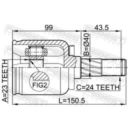 FEBEST Gelenksatz, Antriebswelle 0211p12qg16 Vorderachse f&uuml;r NISSAN
