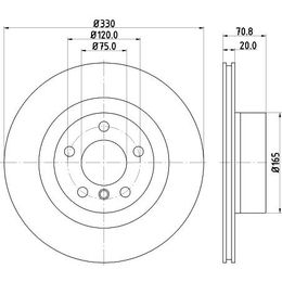 Hella Bremsscheibe 8dd355119541 330mm 20mm f&uuml;r BMW