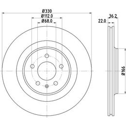 Hella Bremsscheibe 8dd355128741 330mm 22mm f&uuml;r Skoda