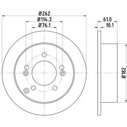 Hella Bremsscheibe 8dd355113641 262mm 10,1mm f&uuml;r KIA (DYK) HYUNDAI (BEIJING)