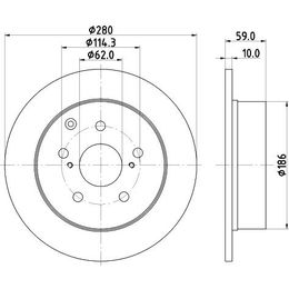 Hella Bremsscheibe 8dd355119121 280mm 10mm f&uuml;r TOYOTA