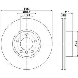 Hella Bremsscheibe 8dd355107711 324mm 30mm f&uuml;r BMW