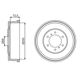 Bosch Bremstrommel 0986477215 Hinterachse f&uuml;r NISSAN