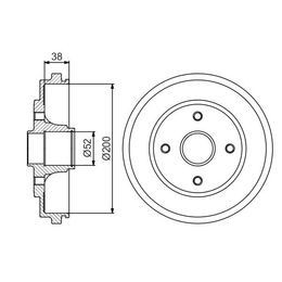Bosch Bremstrommel 0986477229 Hinterachse f&uuml;r Opel Suzuki Vaughall