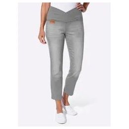 7/8-Jeans Casual Looks, Damen, Gr. 50, Normalgr&ouml;&szlig;en, light grau, denim, 81% Baumwolle, 17% Polyester, 2% Elasthan, unifarben, 7/8-L&auml;nge, Jeans