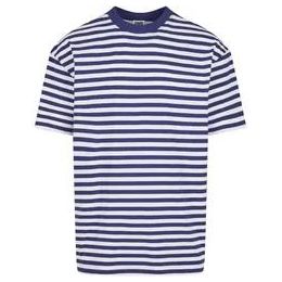 T-Shirt Urban Classics "Urban Classics Herren Regular Stripe Tee", Damen, Gr. 3XL, wei&szlig;, city rot, 100% Baumwolle, gestreift, normal, Rundhals, Shirts T-Shirt
