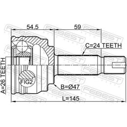 FEBEST Gelenksatz, Antriebswelle 0410a13 Vorderachse f&uuml;r MITSUBISHI