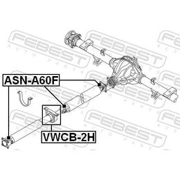 FEBEST Lager, Gelenkwellenmittellager vwcb2h f&uuml;r VAG