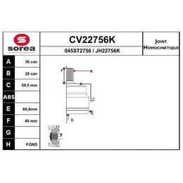 EAI Gelenksatz, Antriebswelle cv22756k