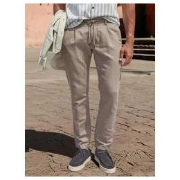 Chinohose Lerros "Leichte Chino mit G&uuml;rtelschlaufen, Baumwollmix", Herren, Gr. 30, L&auml;nge 32, medium kitt, 80% Baumwolle, 20% Leinen, Hosen Chinohose