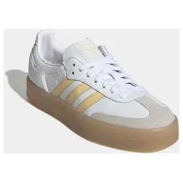 Sneaker Adidas ORIGINALS "SAMBAE", Damen, Gr. 38,5, gelb (cloud wei&szlig;, orange tint, semi ice tangerine), Leder, Schuhe Sneaker, Topseller