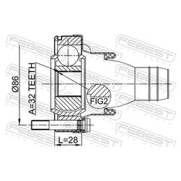 FEBEST Gelenk, L&auml;ngswelle 1911x5sha f&uuml;r BMW
