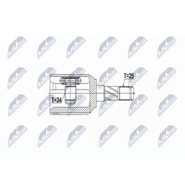 NTY Gelenksatz, Antriebswelle npwch039 Vorderachse links