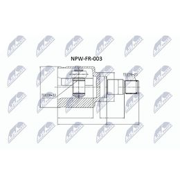 NTY Gelenksatz, Antriebswelle npwfr003 getriebeseitig