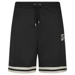 Shorts Fubu "Fubu Herren FM241-014-2 Fubu Varsity Mesh Shorts", Herren, Gr. XS, US-Gr&ouml;&szlig;en, schwarz, creme, 100% Polyester, loose fit, Hosen Shorts