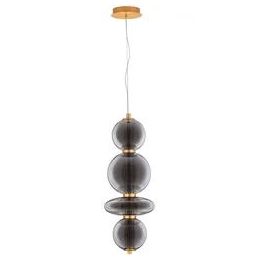 NOVA LUCE Pendelleuchte "NAVI", gold, rauch, 4, &Oslash; 25,5cm H: 200cm, 1 Stk., Leuchten, Pendelleuchte