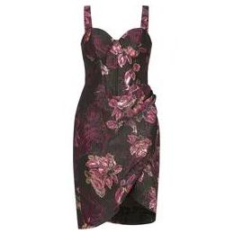 Lily & Lionel Midikleid LILY AND LIONEL "Derry Floral Lurex Jacquard Midi Dress Damen", Damen, Gr. 44, Normalgr&ouml;&szlig;en, schwarz, 100% Polyester, Kleider Midikleid