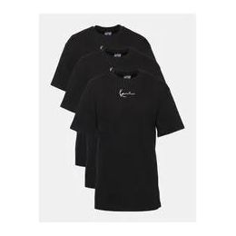 T-Shirt Karl Kani "Karl Kani Herren KM223-101-2 KK 3-Pack Essential Tee", Damen, Gr. L, schwarz, 100% Baumwolle, bedruckt, oversize, Rundhals, Shirts T-Shirt