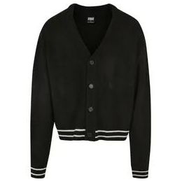 Strickjacke Urban Classics "Urban Classics Herren Sporty Boxy Cardigan", Herren, Gr. XXL, schwarz, 95% Polyacryl, 5% Polyamid, unifarben, oversize, V-Ausschnitt, Strickjacken Strickjacke