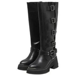 Stiefel Buffalo "Buffalo BULL BOOT HI FB - VEGAN NAPPA", Damen, Gr. 36, schwarz, Polyurethan, unifarben, Schuhe Stiefel