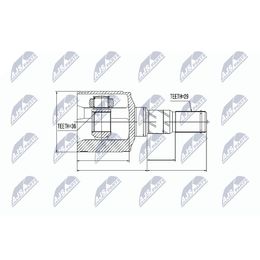 NTY Gelenksatz, Antriebswelle npwch025 Vorderachse links f&uuml;r Chrysler ALFAROME/Fiat/LANCI