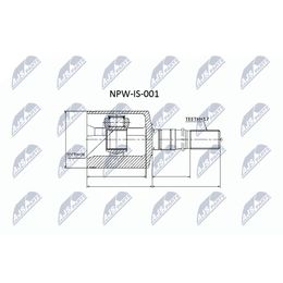 NTY Gelenksatz, Antriebswelle npwis001 Vorderachse rechts