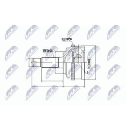 NTY Gelenksatz, Antriebswelle npzhd032 radseitig