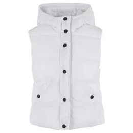 Steppweste Urban Classics "Urban Classics Ladies Recycled Shiny Puffer Vest with Hood", Damen, Gr. 3XL, wei&szlig;, 100% Polyamid, Westen Steppweste