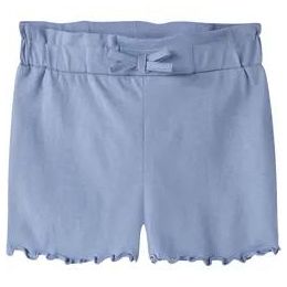 Shorts name it "NMFVIVIA SHORTS NOOS", M&auml;dchen, Gr. 128, N-Gr, lila impression, Sweatware, Obermaterial: 100% Baumwolle, unifarben, kurz, Hosen Shorts, Baumwolle, elastischer Bund, gewellter Saum