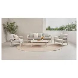 Gartenlounge-Set HOMSY BY ANA JOHNSON "Hilo", beige, Aluminium, Sitzm&ouml;bel-Sets, inkl. 2 Sessel, 1 Sofa, 1 Tisch, Sitz- und R&uuml;ckenkissen, 2 Dekokissen
