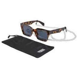 Sonnenbrille Urban Classics "Urban Classics Unisex Sunglasses Poros With Chain", Damen, amber, Sonnenbrillen Sonnenbrille