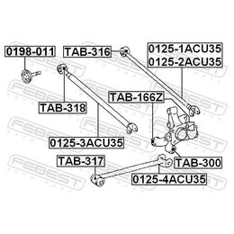 FEBEST Lenker, Radaufh&auml;ngung 01254acu35 Hinterachse unten f&uuml;r TOYOTA