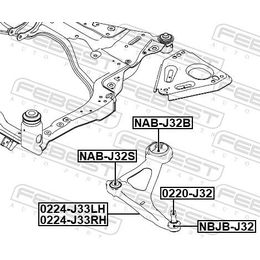 FEBEST Lenker, Radaufh&auml;ngung 0224j33rh Vorderachse rechts f&uuml;r NISSAN