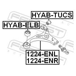 FEBEST Lenker, Radaufh&auml;ngung 1224enl vorne links f&uuml;r HYUNDAI