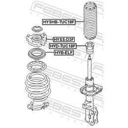 FEBEST Federbeinst&uuml;tzlager hyssd3f Vorderachse f&uuml;r HYUNDAI
