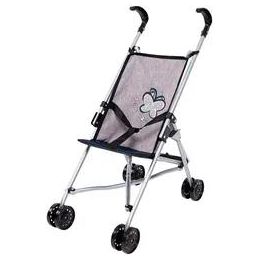 Puppenbuggy BAYER "grau", grau (grau schmetterling), Puppenwagen, KinderB:27cm H:56cm T:47cm, B:27cm H:56cm T:47cm