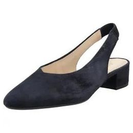 Slingpumps Gabor "Gabor Pumps Leder", Damen, Gr. 42, dunkelblau, Leder, Schuhe Slingpumps