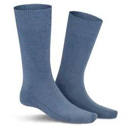 Socken Kunert "Socke Homesocks", Damen, Gr. 47-50, blau (jeans meliert 8030), Obermaterial: 36% Viskose CV. 30% Polyamid PA. 23% Wolle WO. 5% Kaschmir WS. 5% Wolle WO., Socken Socken