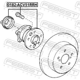 FEBEST Radnabe 0182acv51rrh Hinterachse rechts f&uuml;r TOYOTA