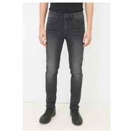 Slim-fit-Jeans name it "NKMTHEO XSLIM JEANS", Jungen, Gr. 152, N-Gr, grau (schwarz, grau, denim), Denim/Jeans, Obermaterial: 41% Viskose, 31% Baumwolle, 25% Polyester, 3% Elasthan, Abriebeffekte, slim fit lang, Jeans Slim-fit-Jeans