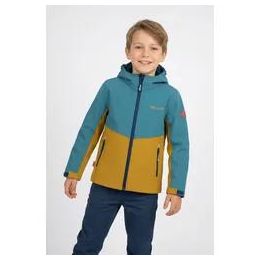 Softshelljacke Trollkids "KIDS KRISTIANSAND JACKET", M&auml;dchen, Gr. 140, stormy blau, mustard, Softshell, Obermaterial: 94% Polyester, 6% Elasthan, Jacken Softshelljacke, f&uuml;r Kinder und Jugendliche, sportlicher Stil