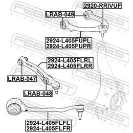 FEBEST Lenker, Radaufh&auml;ngung 2924l405fupl Vorderachse oben f&uuml;r LAND ROVER